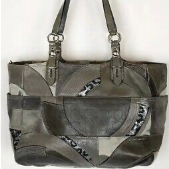 Bags | Coach Ocelot Gray Patchwork Eastwest Tote | Poshmark
